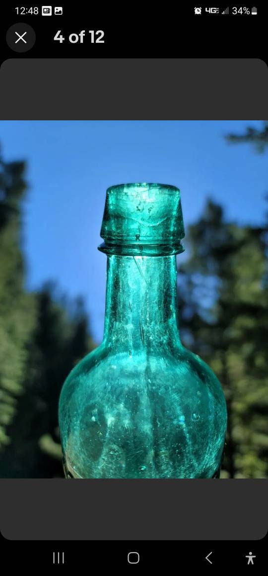 1860's Emerald Philadelphia Stout Ale Bottle P. Duross Iron Pontiled ...