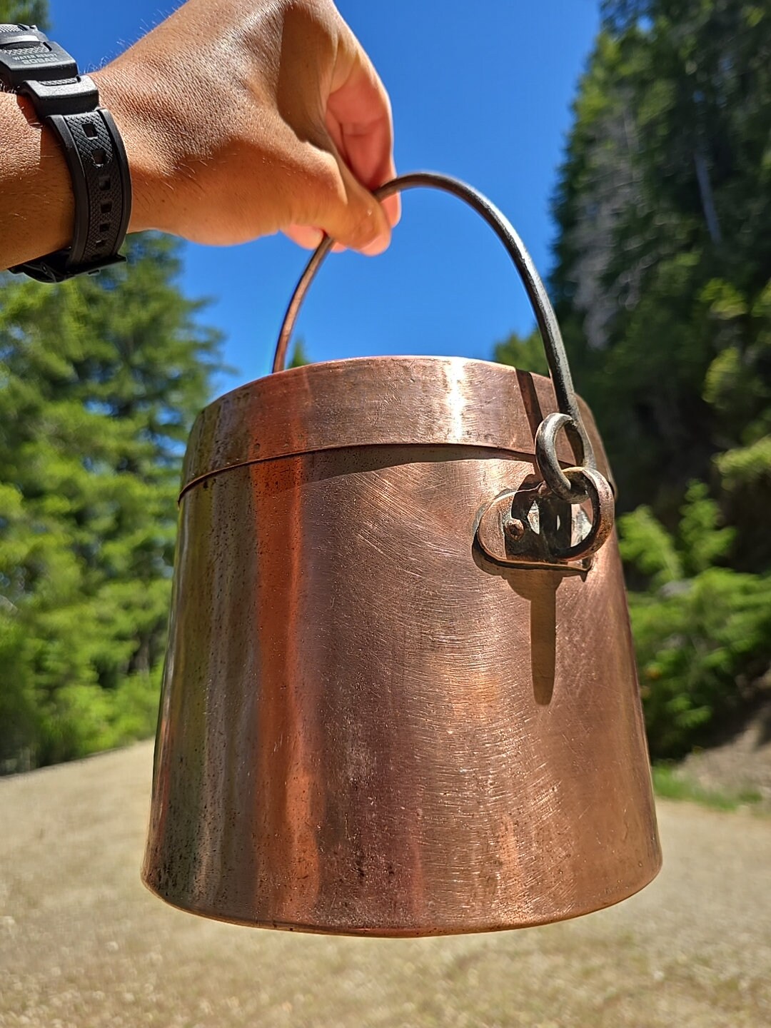 Antique Handmade French Copper Cauldron! Beautiful Old Little Marmite ...