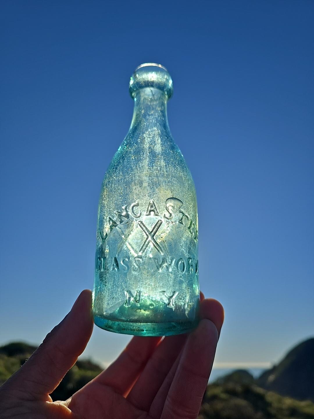 1860s Handblown New York Blob Top Soda! Old Lancaster Glass Works N.Y ...