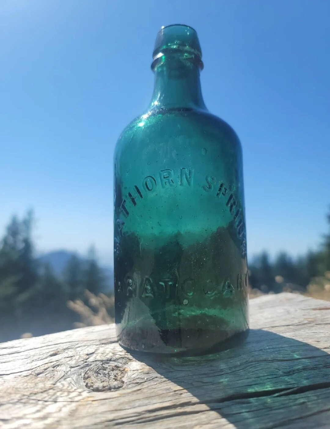 1870s Deep Emerald Hathorn Springs Bottle Beautiful Old Green Saratoga ...