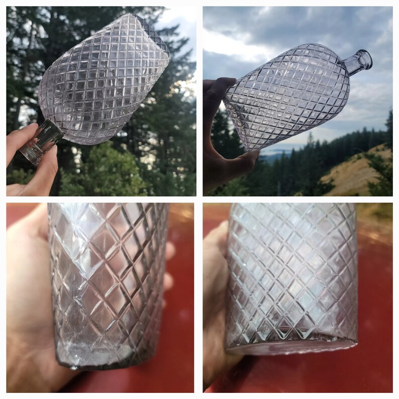 Beautiful 1880's Jumbo Quilted Whiskey Flask! Big Soft Amethyst ...