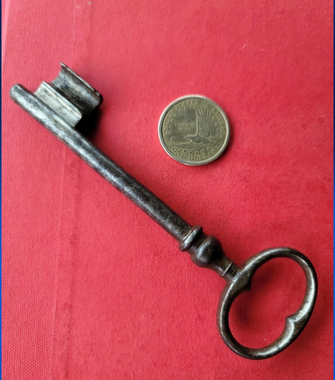 Big Old French or English Skeleton Key! Antique Iron European Key From ...
