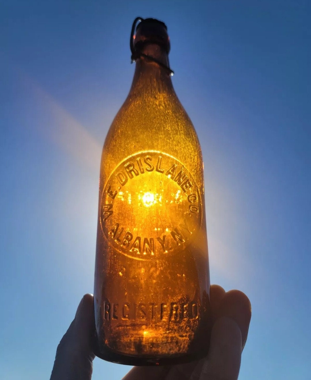 Stellar Yellowish Amber W.E Drislane Co. New York Beer Bottle! Old ...