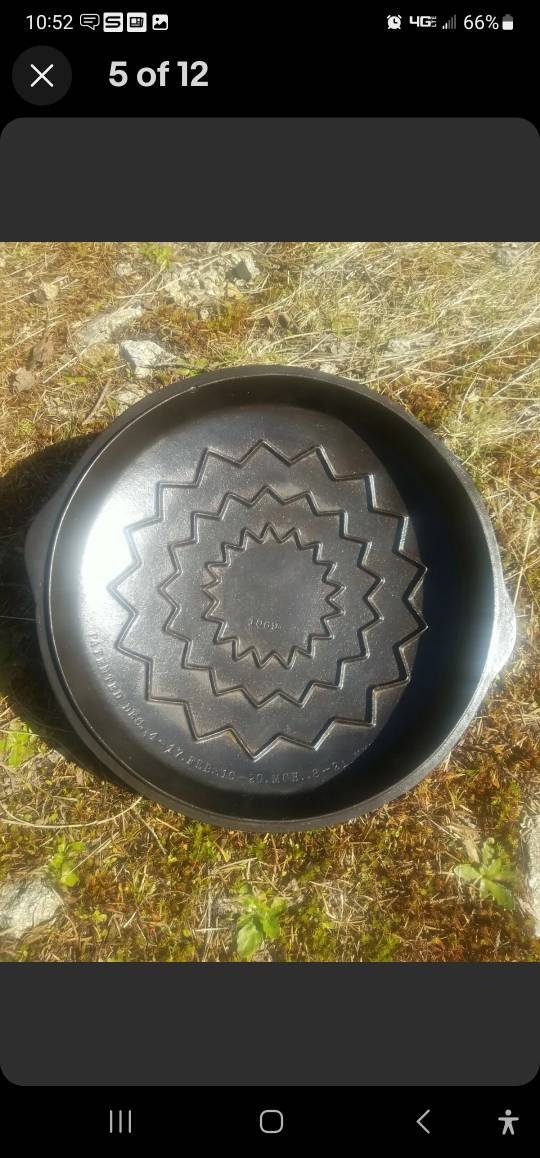 Mint Old Wagner Ware #9 Skillet Lid /beautiful USA Cast Iron Cookware ...