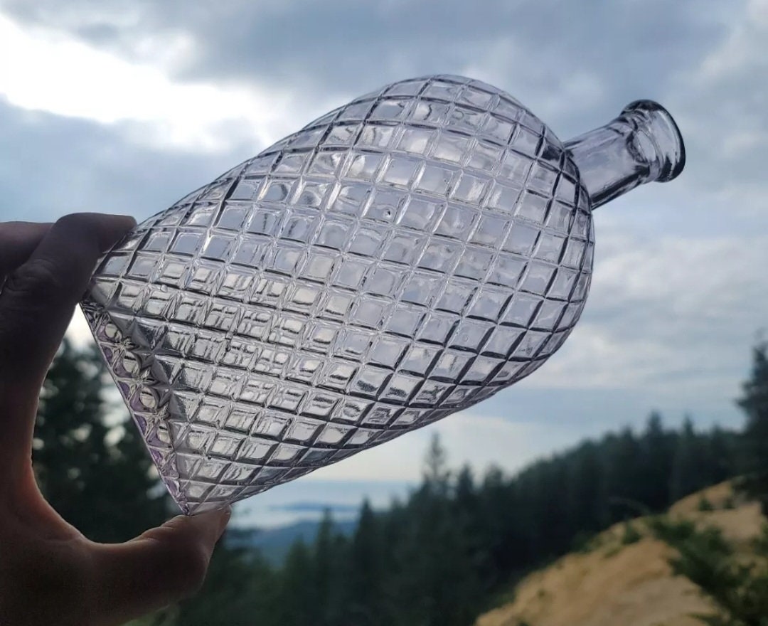 Beautiful 1880's Jumbo Quilted Whiskey Flask! Big Soft Amethyst ...