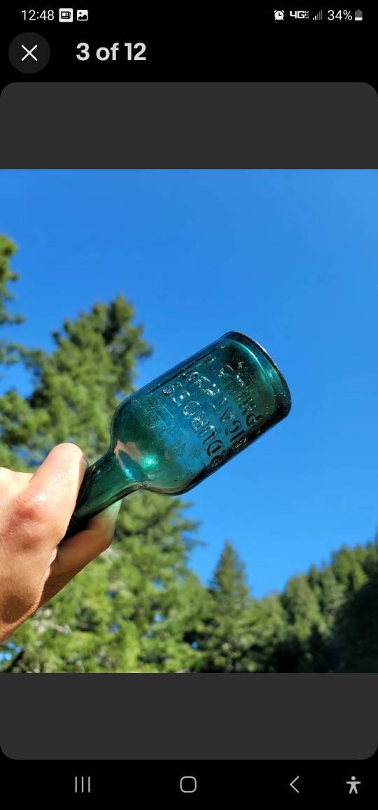 1860's Emerald Philadelphia Stout Ale Bottle P. Duross Iron Pontiled ...