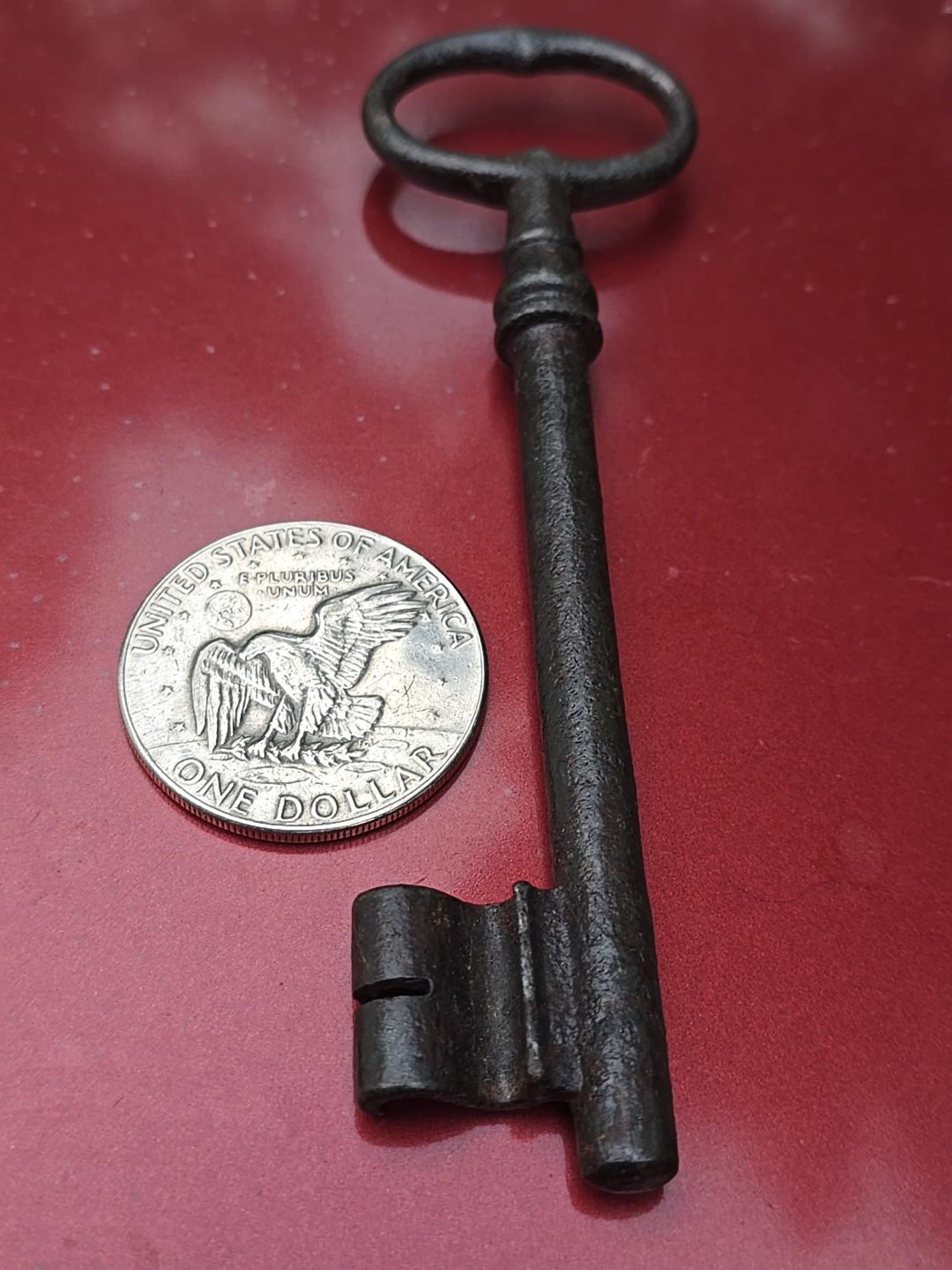 1870s Large English Iron Key. 1 Big Antique Metal Skeleton Key. Almost ...