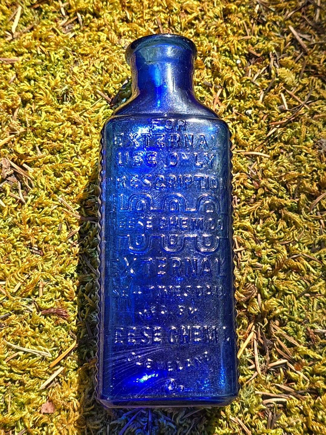 Old Ribbed Deep Cobalt Poison Bottle Antique Dark Blue Cleveland Ohio ...