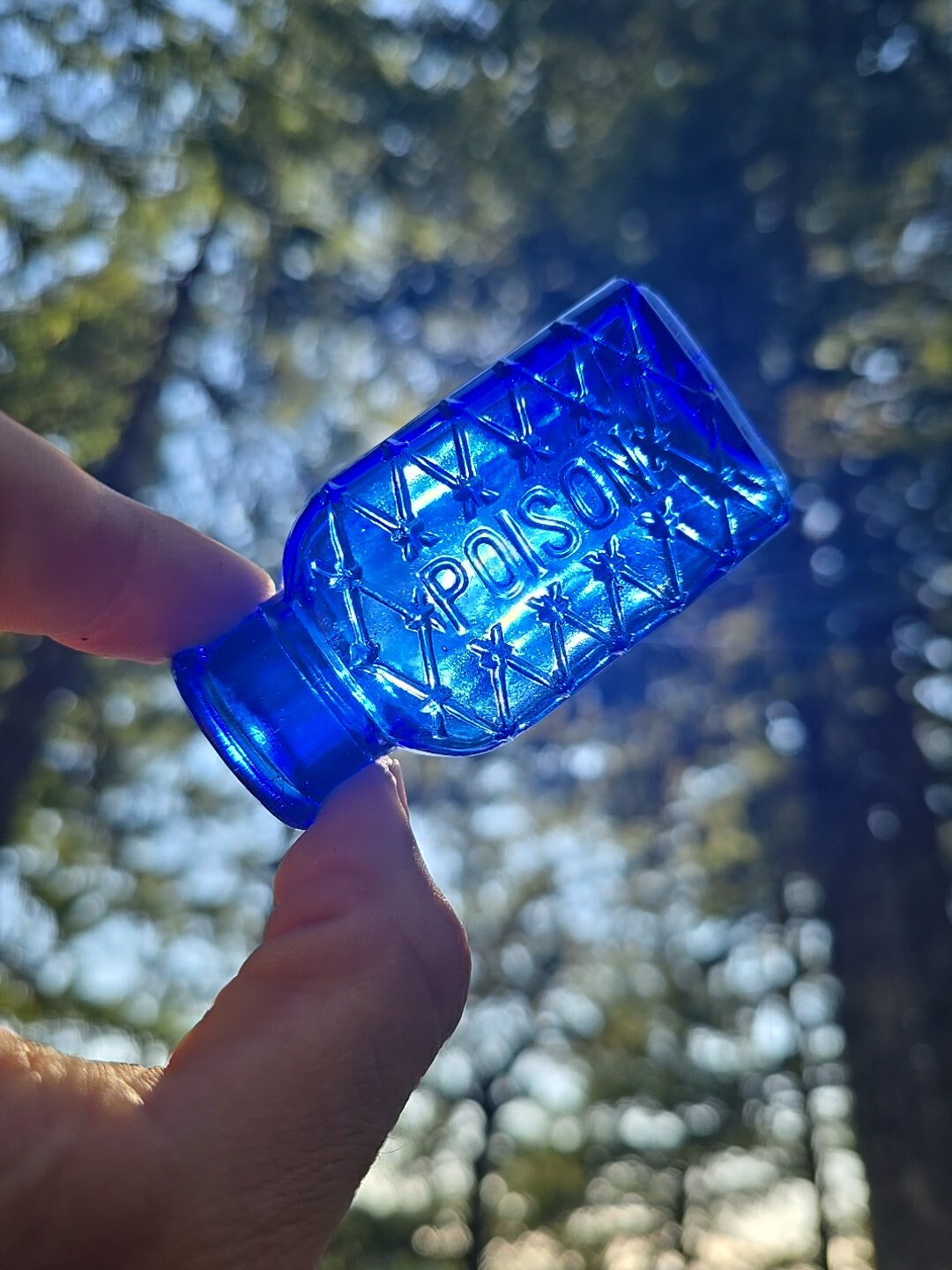 Great Old Cobalt Triloids Poison Antique Deep Blue Traingular Poison ...