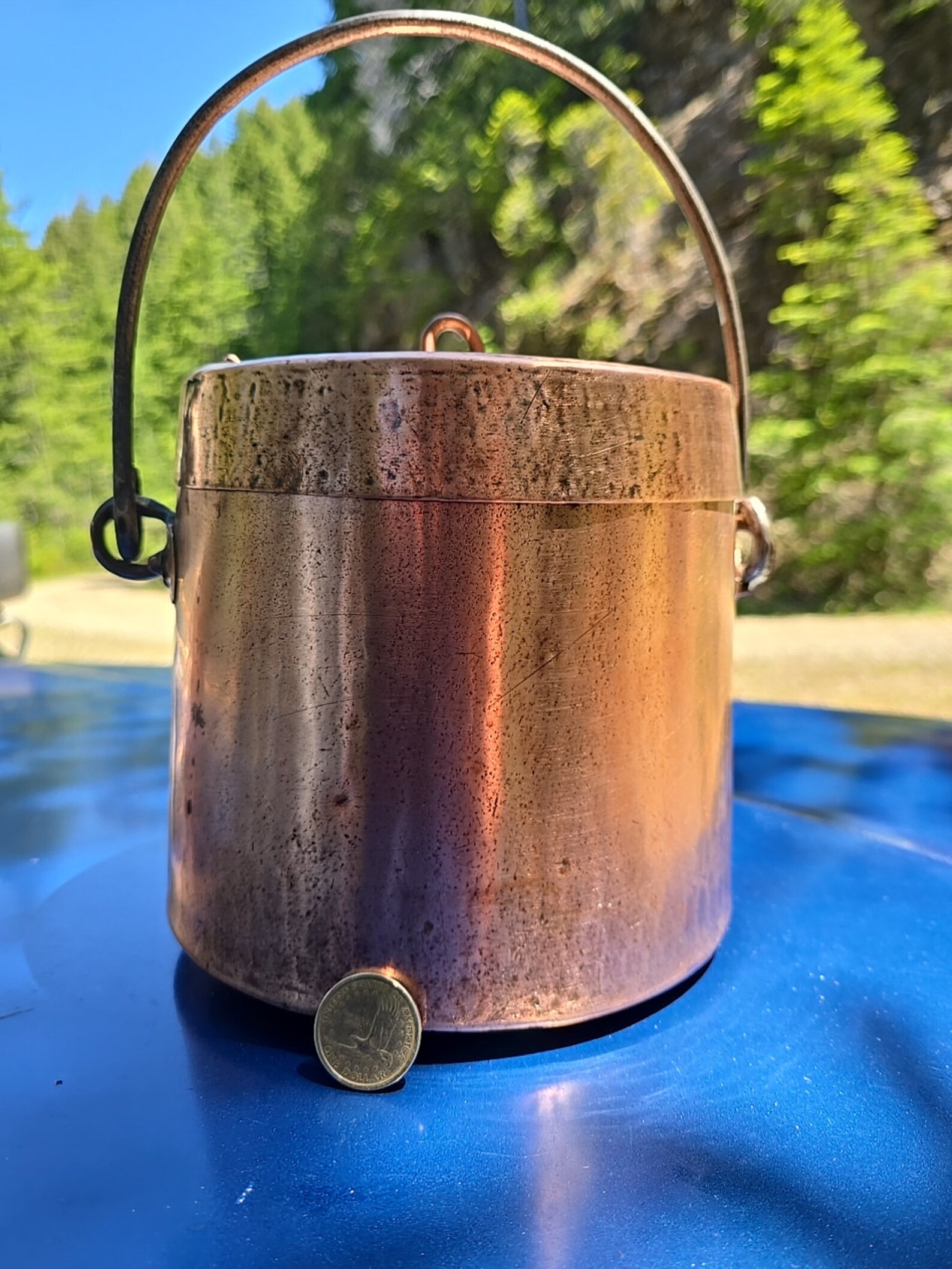 Antique Handmade French Copper Cauldron! Beautiful Old Little Marmite ...