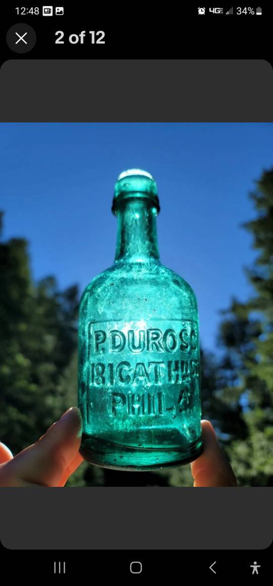 1860's Emerald Philadelphia Stout Ale Bottle! P. Duross Iron Pontiled ...