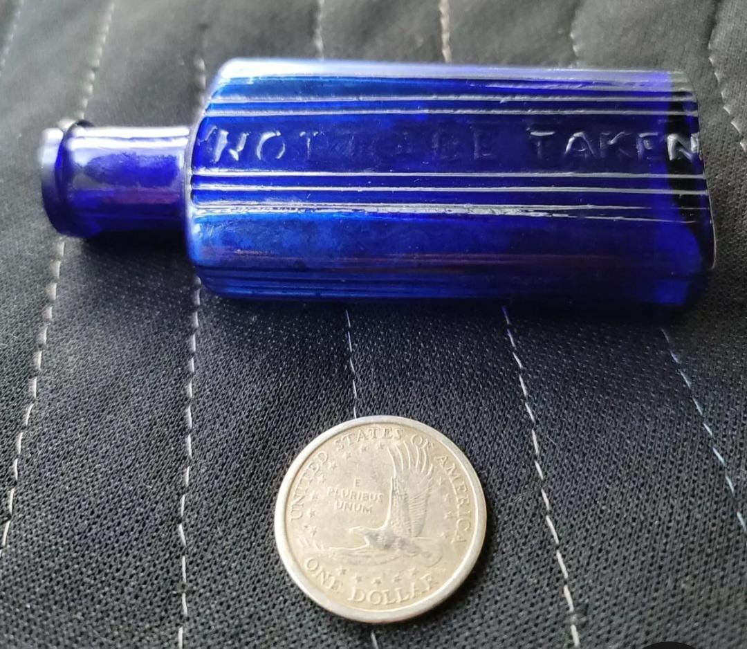 Beautiful Old English Cobalt Poison Bottle! Small Antique Blue ...