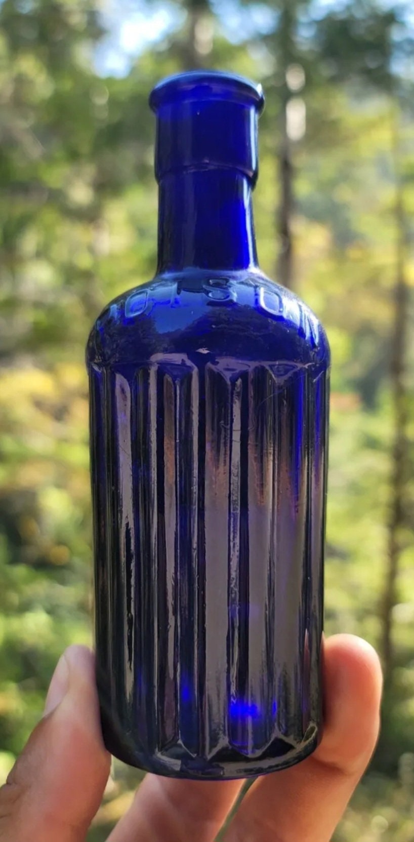 Remarkable Old Deep Cobalt POISON BOTTLE! ANTIQUE Blue Poison With ...