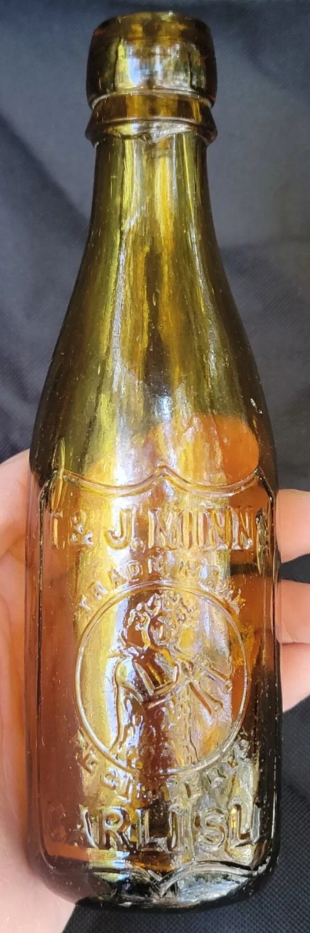 Neat Old Honey Yellow Picture English Beer! Antique T J Minns Carlisle ...