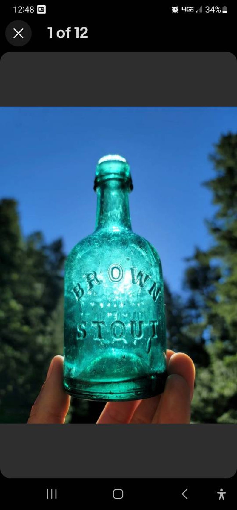 1860's Emerald Philadelphia Stout Ale Bottle P. Duross Iron Pontiled ...