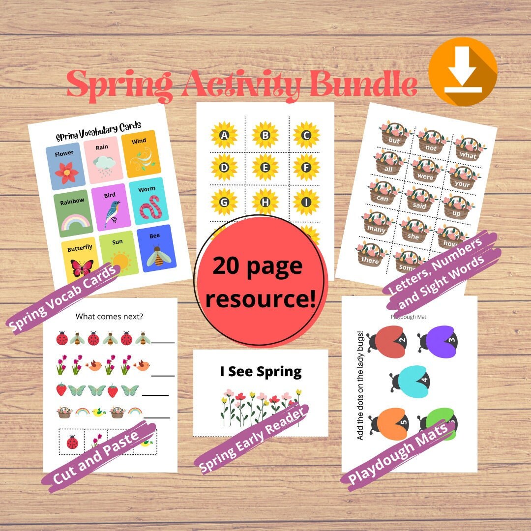 Spring Activity Pack - Spring Printables for Kids - Spring Playdough ...
