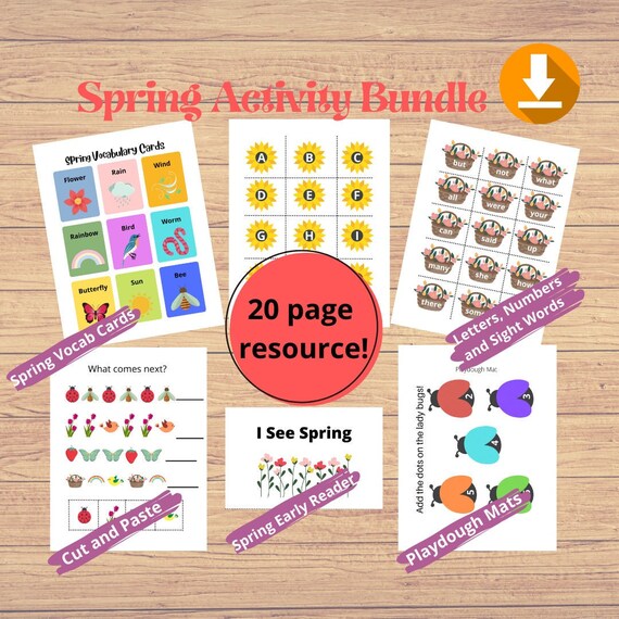 Spring Activity Pack Spring Printables for Kids Spring | Etsy