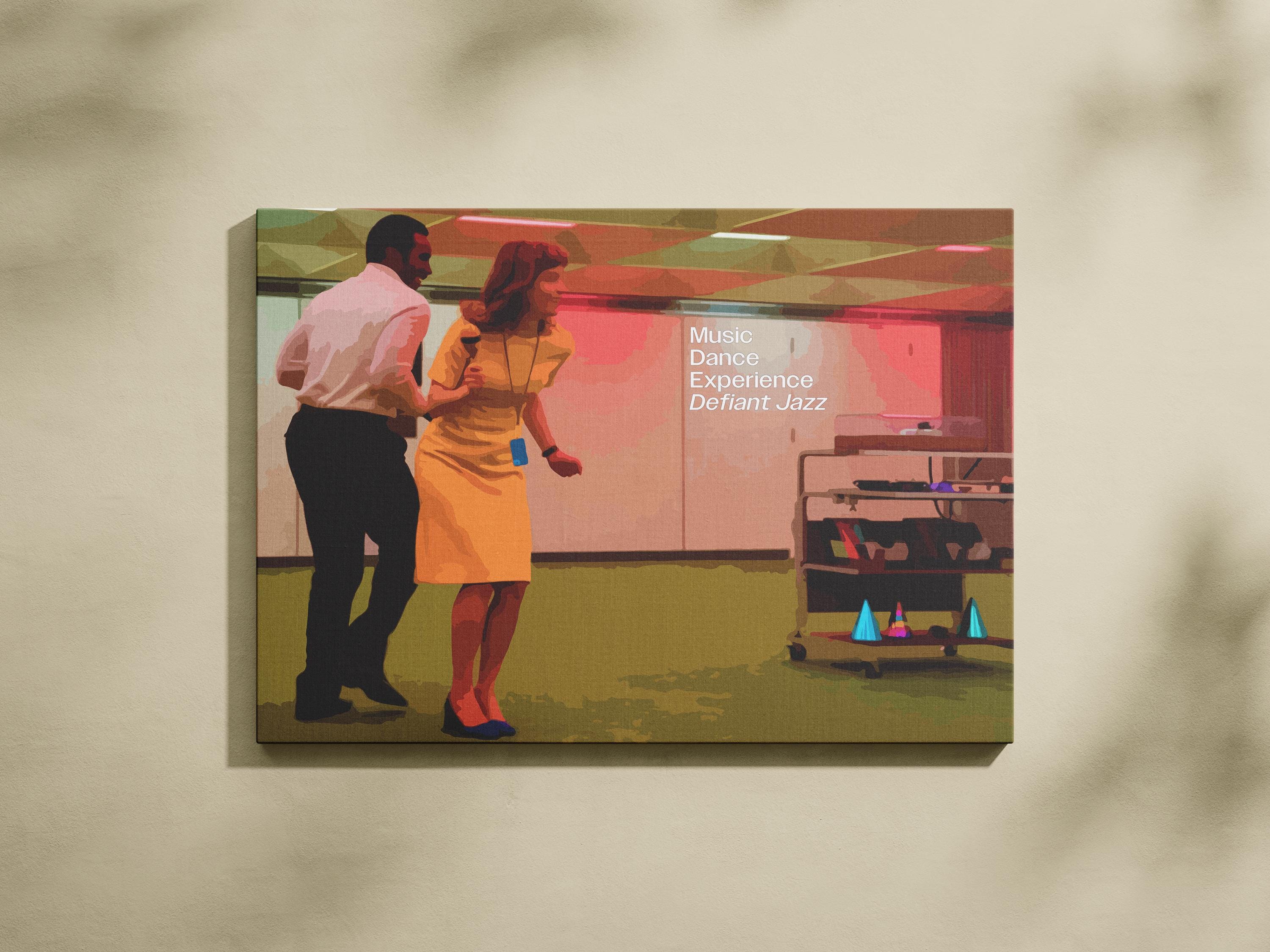 Defiant Jazz Severance Digital Print – Retro Office Dance Party Wall ...