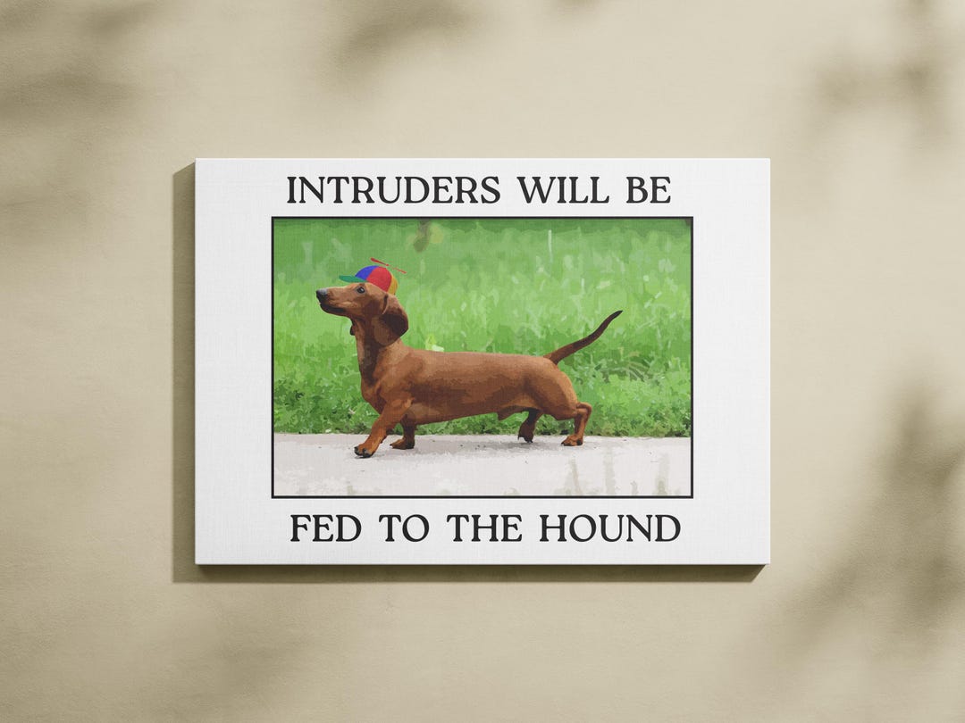 Dachshund Wall Art, Weiner Dog Art Print, Funny Puppy Art, Digitized ...