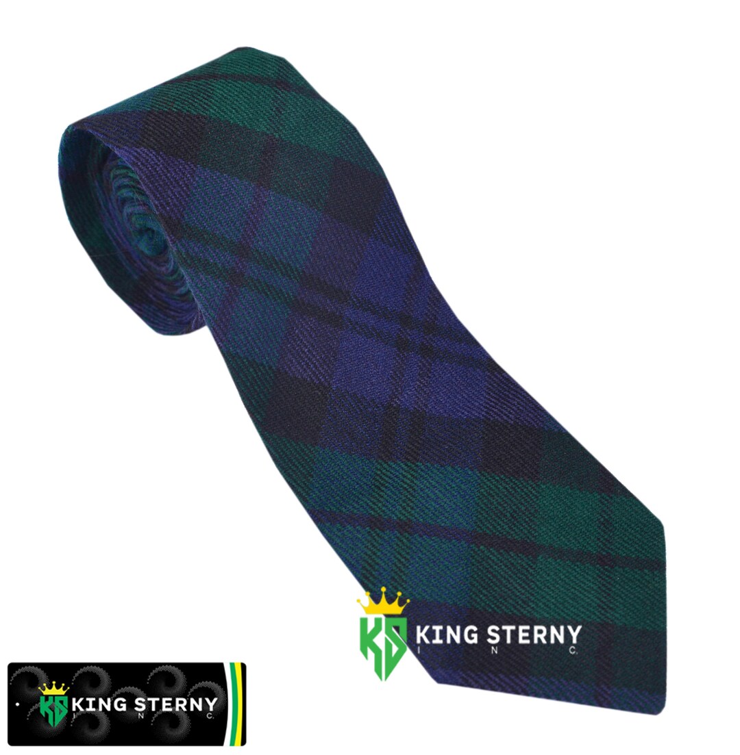 Men's Scottish Black Watch Tartan Neck Tie / Acrylic Wool Tartan Tie by ...