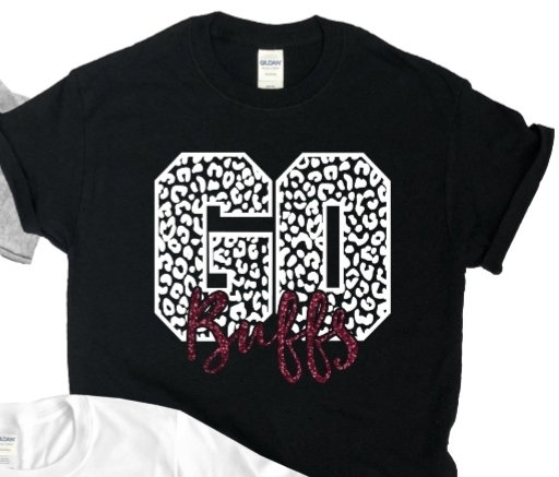 West Texas A&M Buffs Tshirt L WTAMU Go Buffs L Leopard and Glitter ...