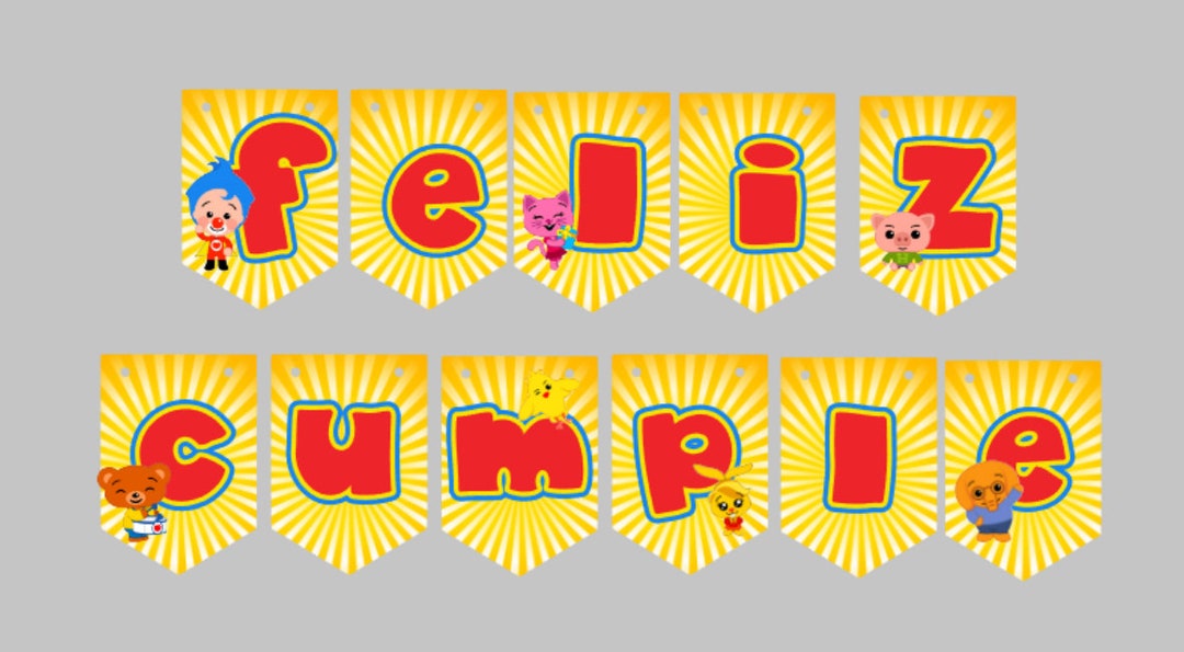 Pennant, Party Banner, Plim Plim, PDF Decoration - Etsy
