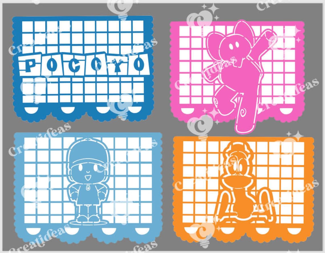 PAPEL PICADO POCOYO, Party Paper, Decoration, Personalized Pocoyo, - Etsy