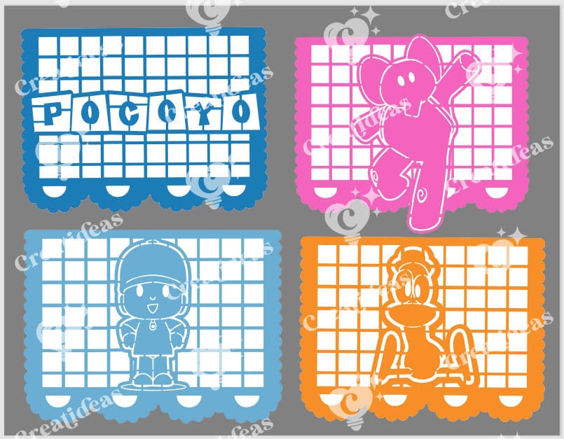 PAPEL PICADO POCOYO, Party Paper, Decoration, Personalized Pocoyo, - Etsy