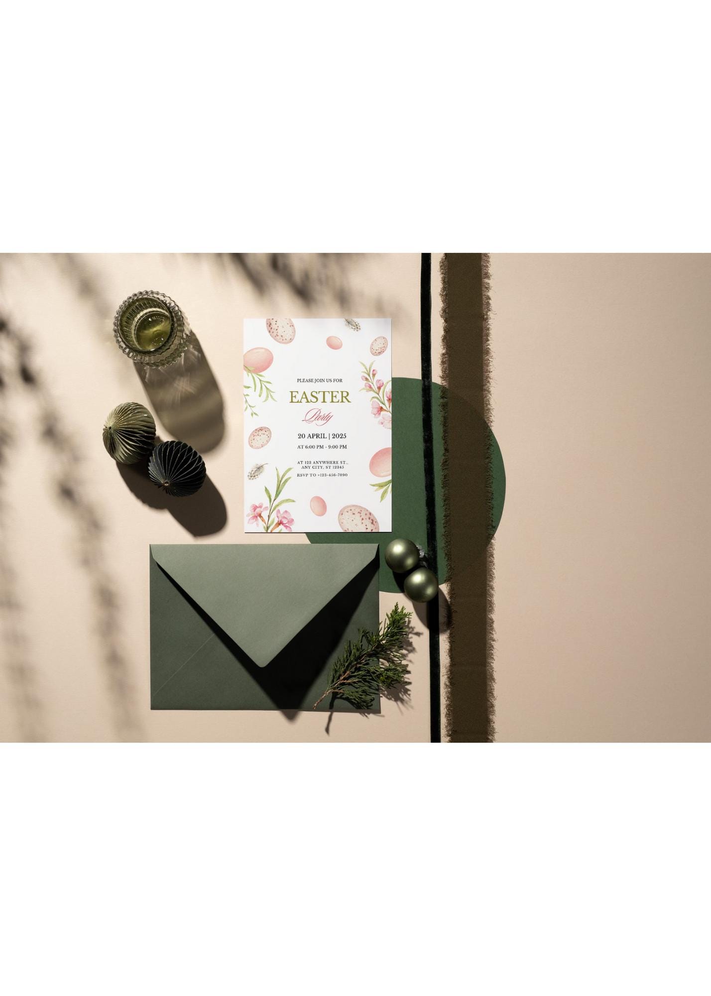 Editable Easter Party Invitation Template | Printable Floral Egg Design ...