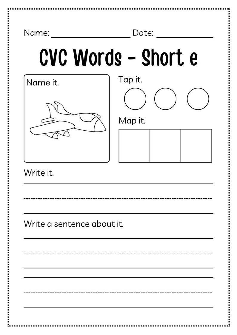CVC Words Worksheets Phonics Activities | Kindergarten First Grade ...