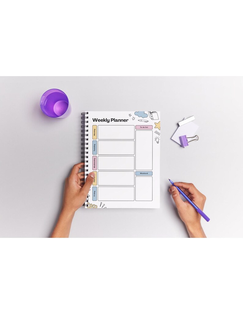 Pastel Doodle Weekly Lesson Planner: Editable Teacher Template ...