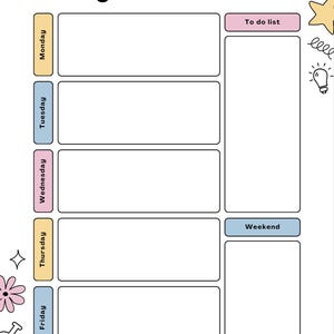 Pastel Doodle Weekly Lesson Planner: Editable Teacher Template ...