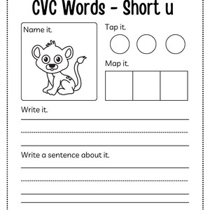 CVC Words Worksheets Phonics Activities | Kindergarten First Grade ...