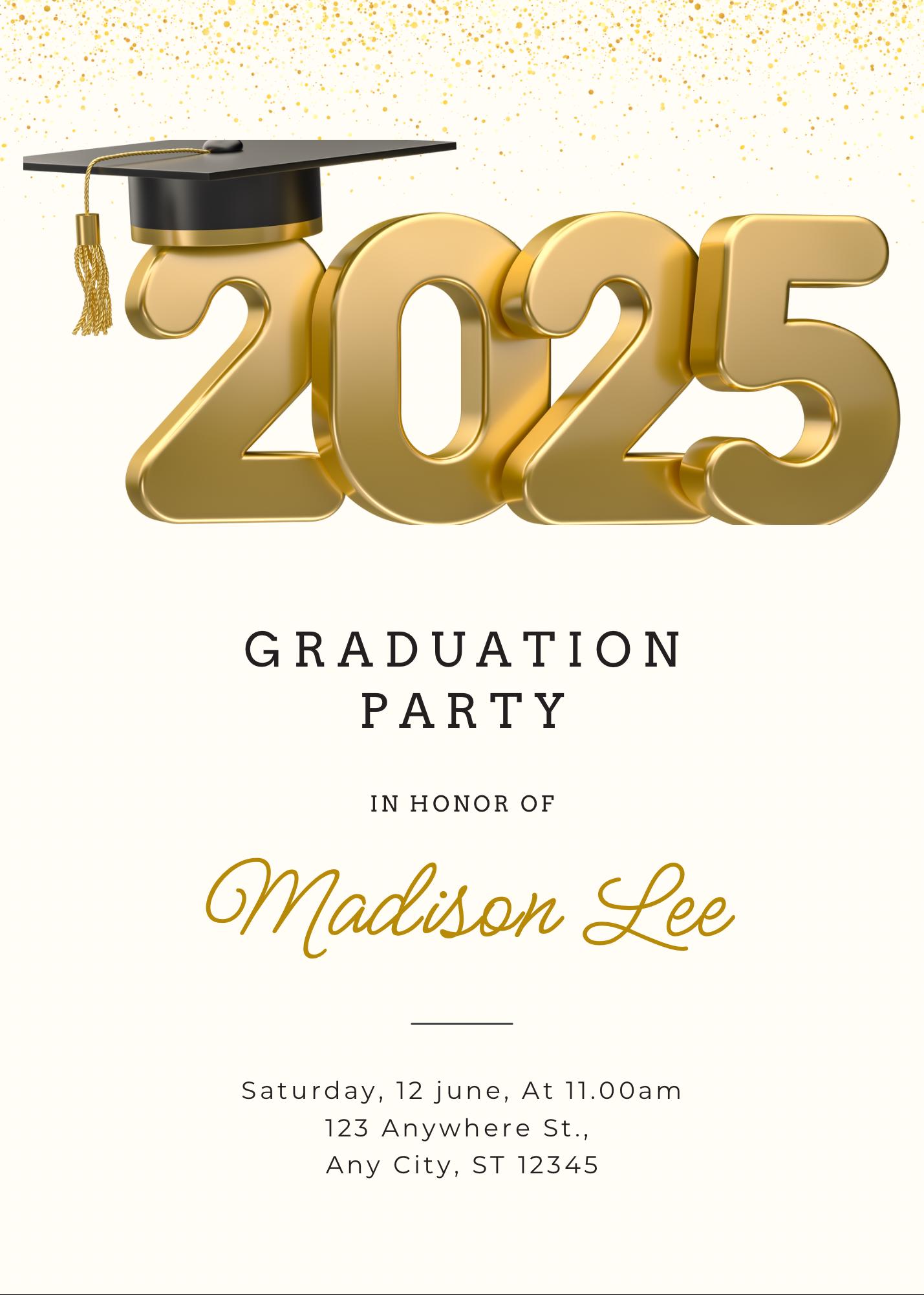 Graduation Party Invitation Digital Download | Class of 2025 Printable ...