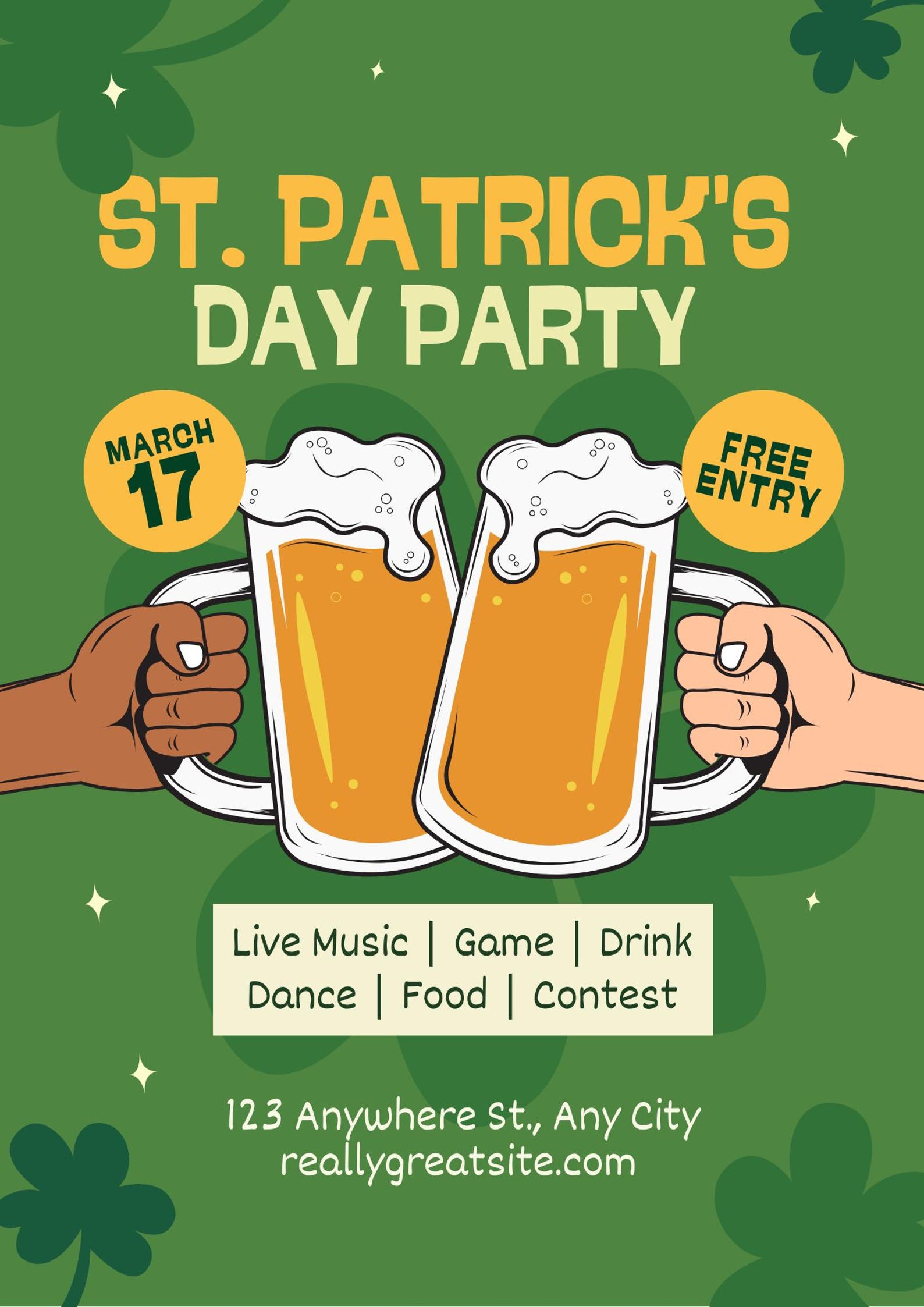 Custom Saint Patrick's Day A3 Flyer Template | Editable Celebration ...