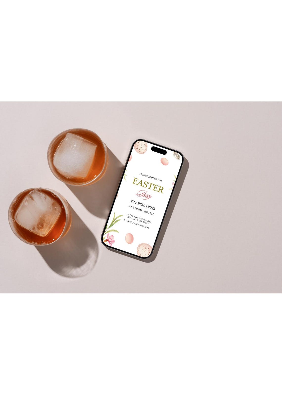 Editable Easter Party Invitation Template | Printable Floral Egg Design ...