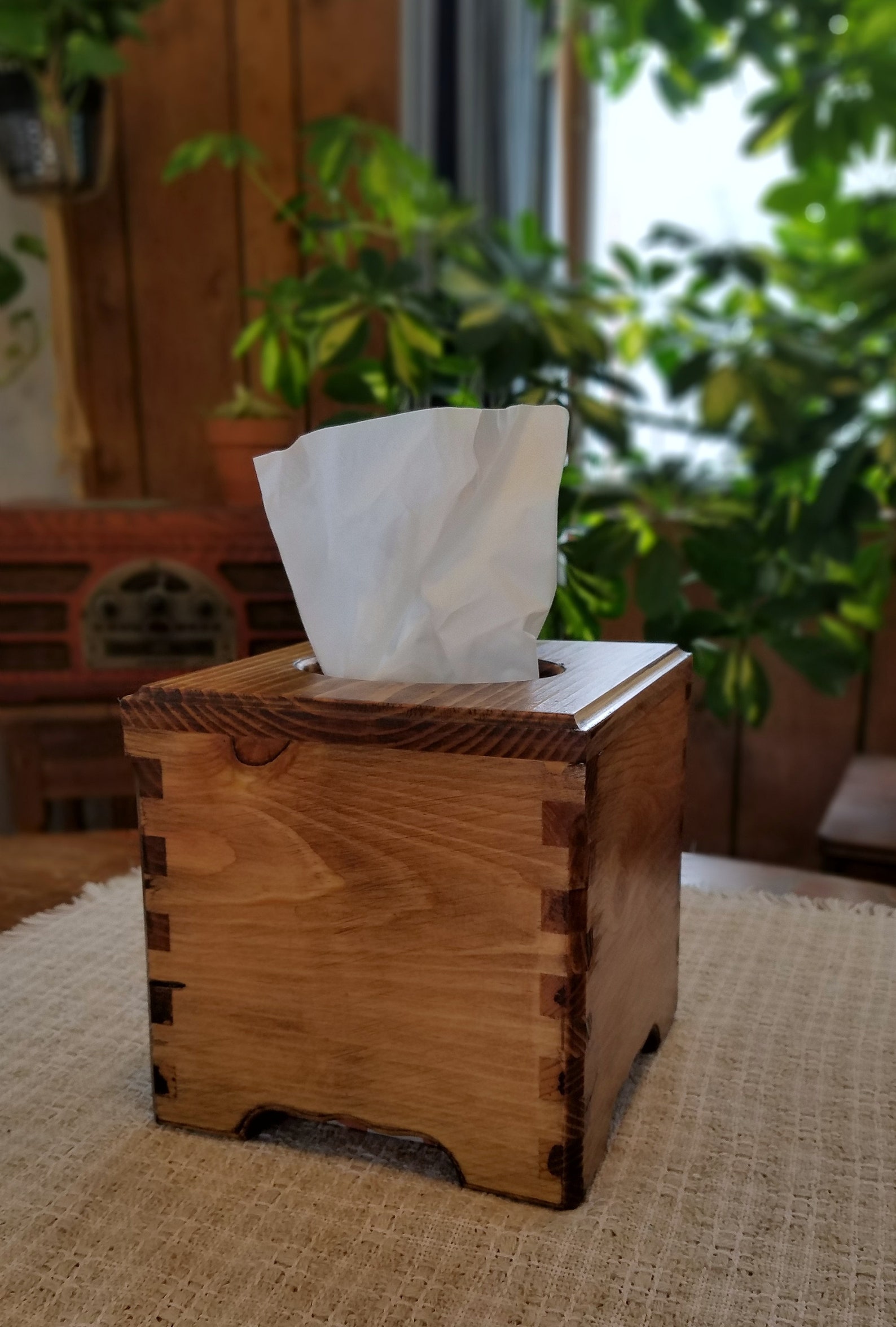 Wooden Tissue Box Cover - Handcrafted - Square Tissue Box - Woodwork ...