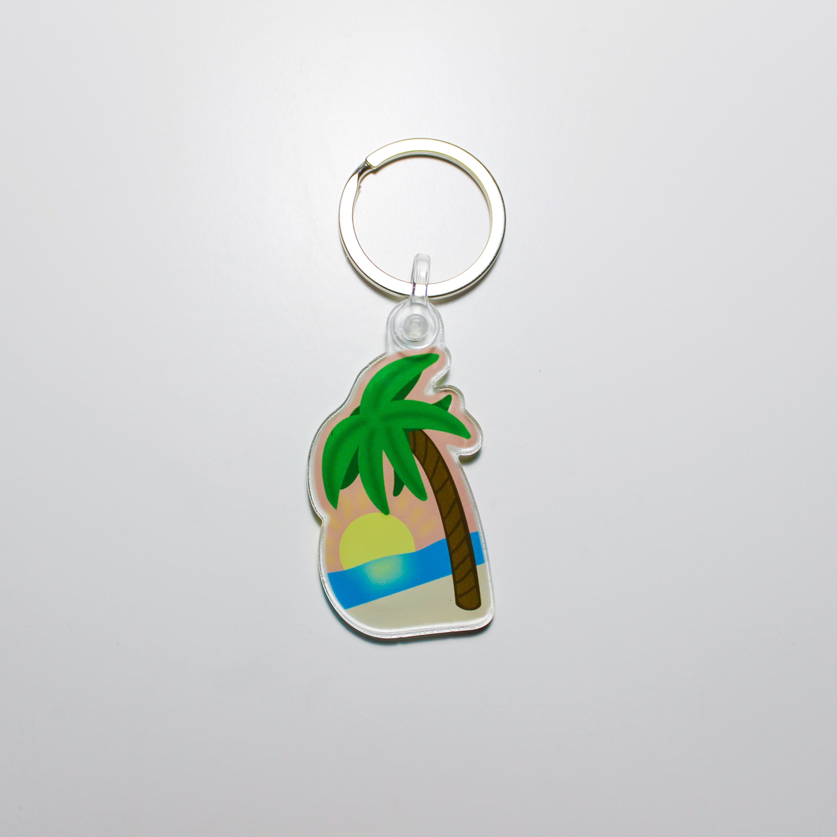 Sunset Palm Tree Acrylic Keychain Beach Tropical Vacation | Etsy