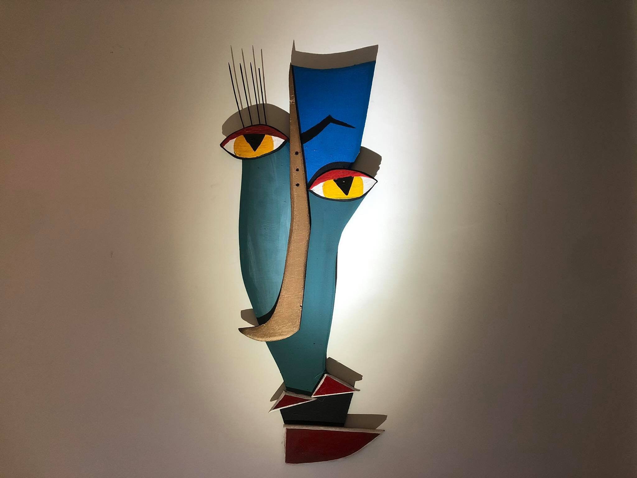 Cubism Face Sahara Maghreb Decorative Mask Woodcut | Etsy