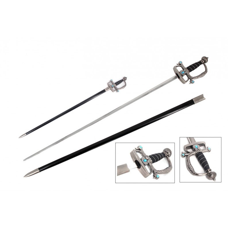 Custom 46" Renaissance Rapier Fencing Sword With Swept Hilt Guard Brand ...