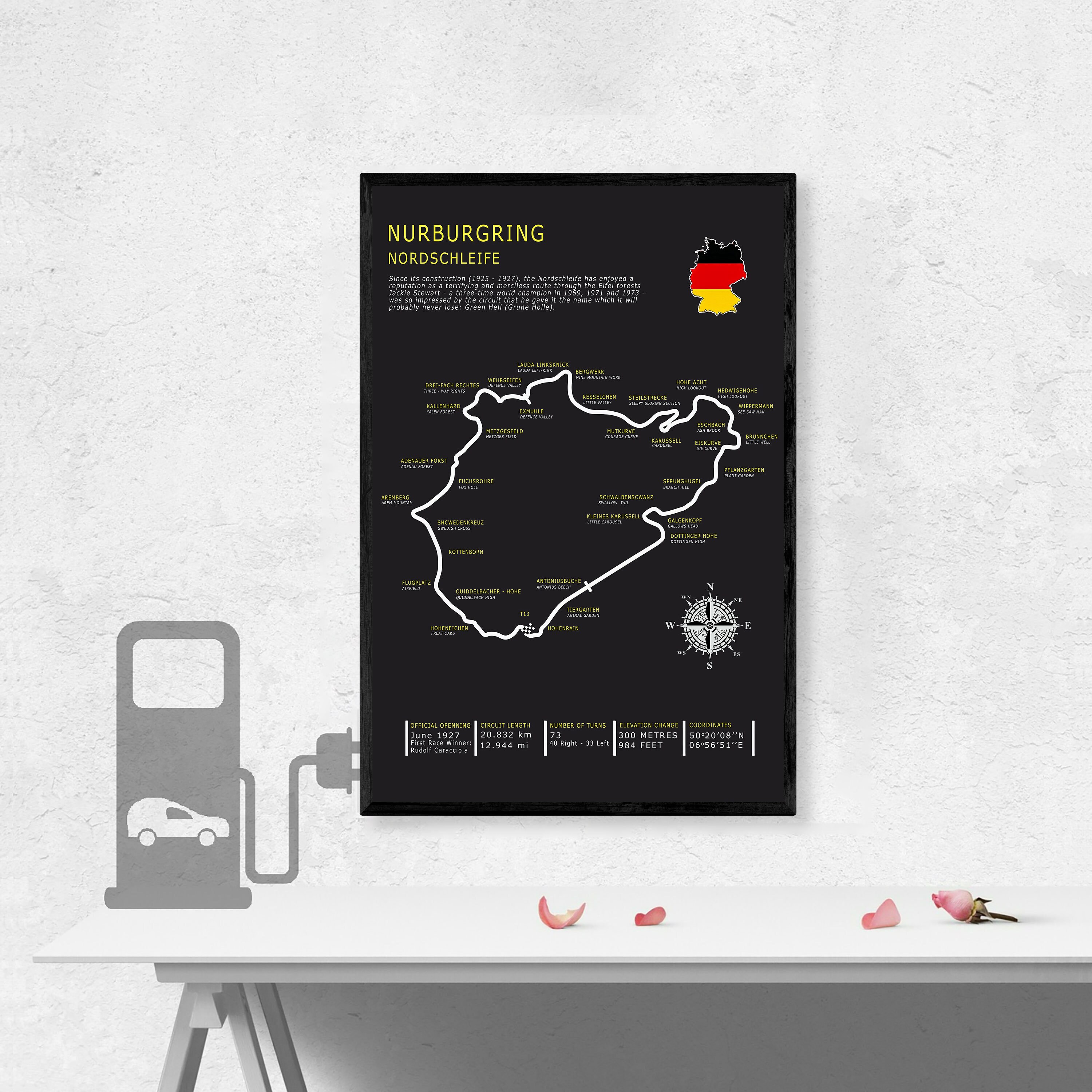 Nurburgring Nordschleife the Green Hell Germany F1 Track Map - Etsy
