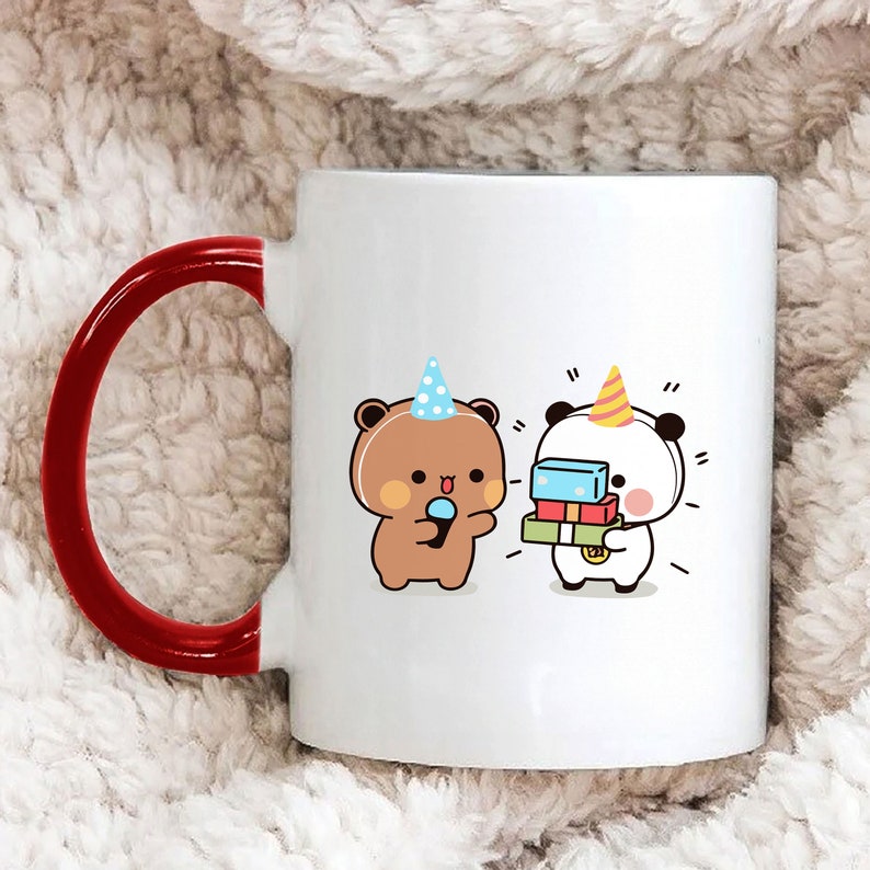 Cute Bubu and Dudu Coffee Mug Bear Ceramic Mug Panda Bear - Etsy