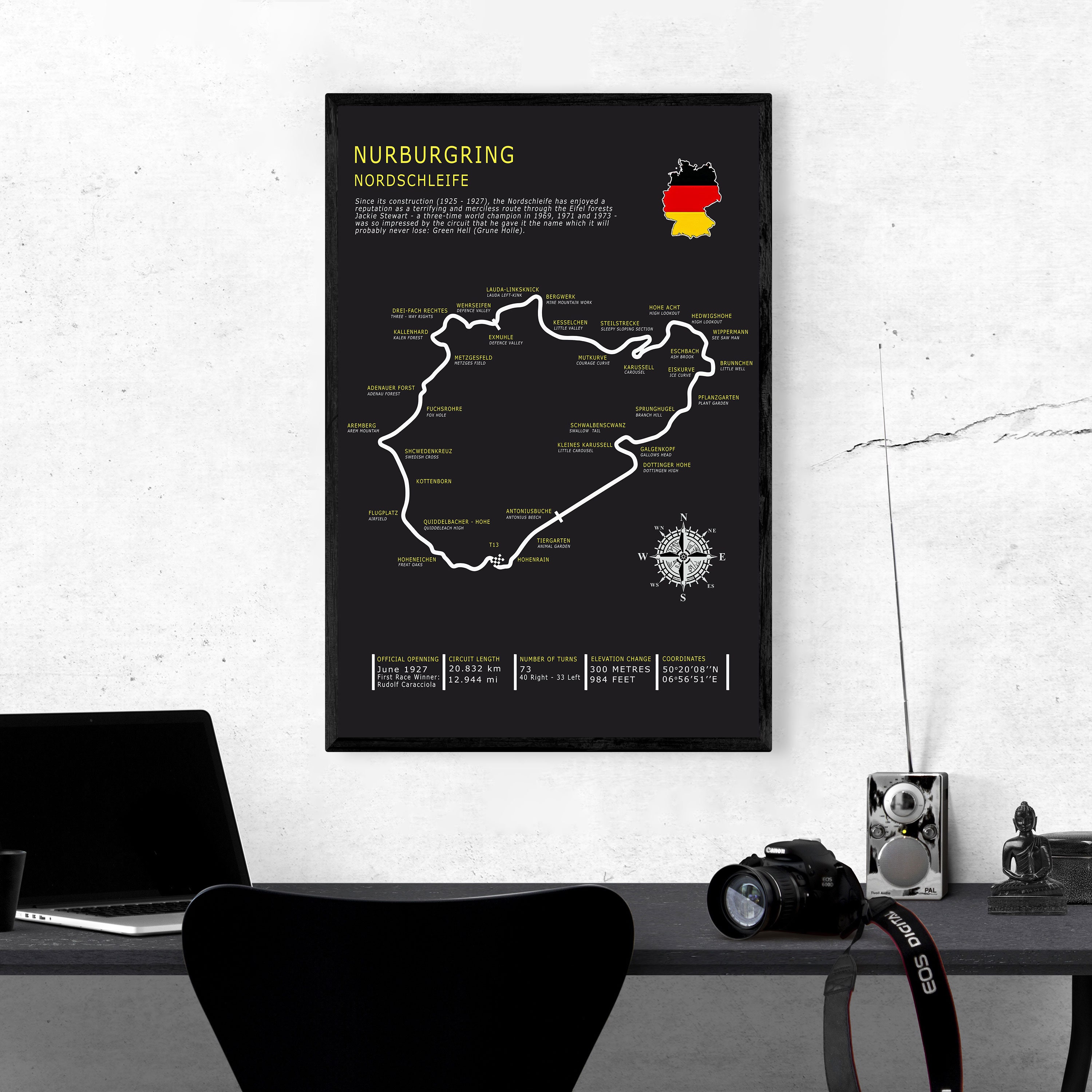 Nurburgring Nordschleife the Green Hell Germany F1 Track Map - Etsy