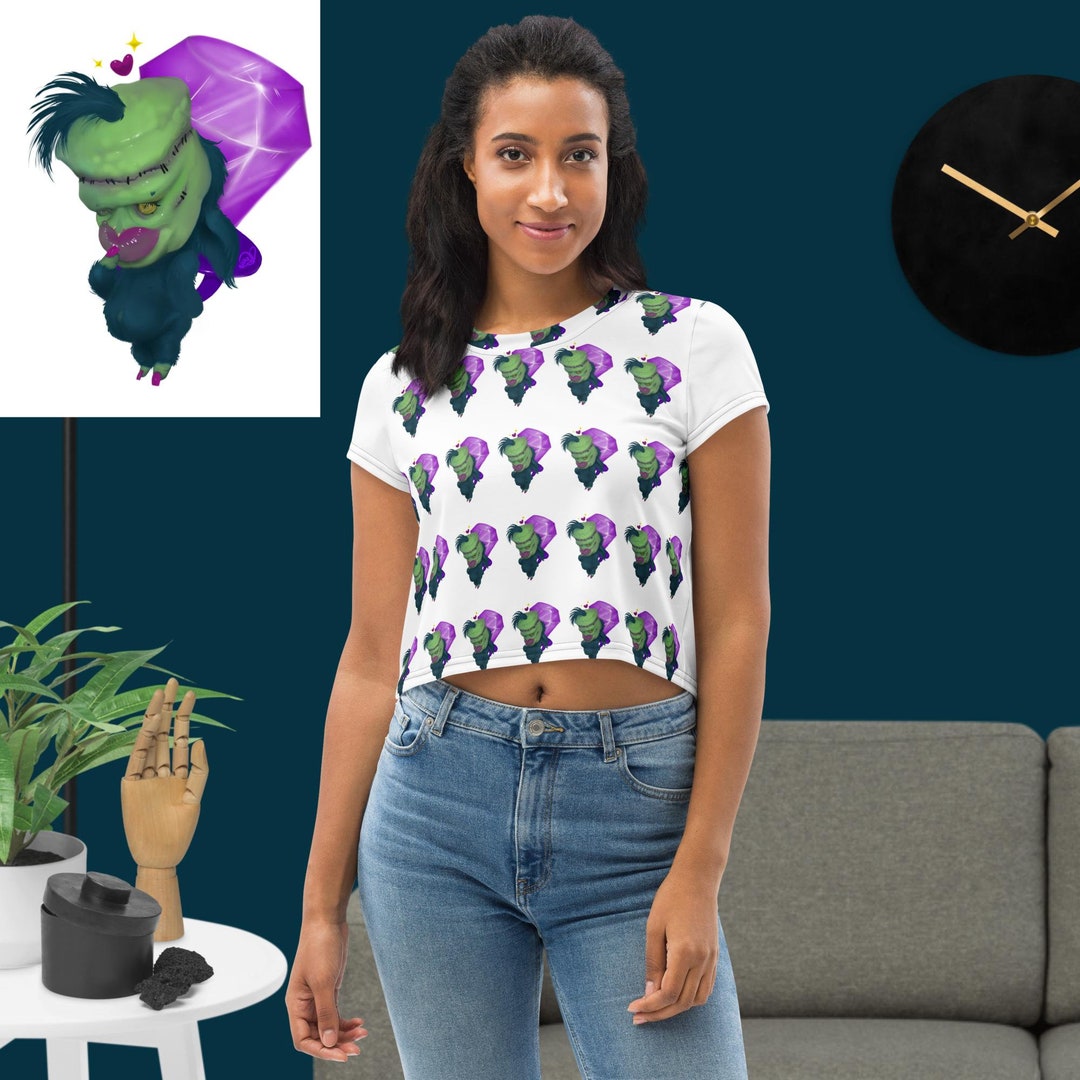 Creepy Monster Crop Top Ring Pop Creature Ring Pop Cute Custom Design T ...