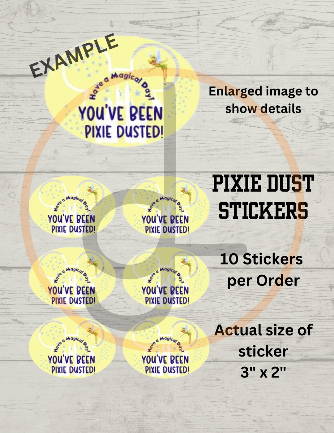 Pixie Dust Stickers Mickey Outline With Castle - Etsy