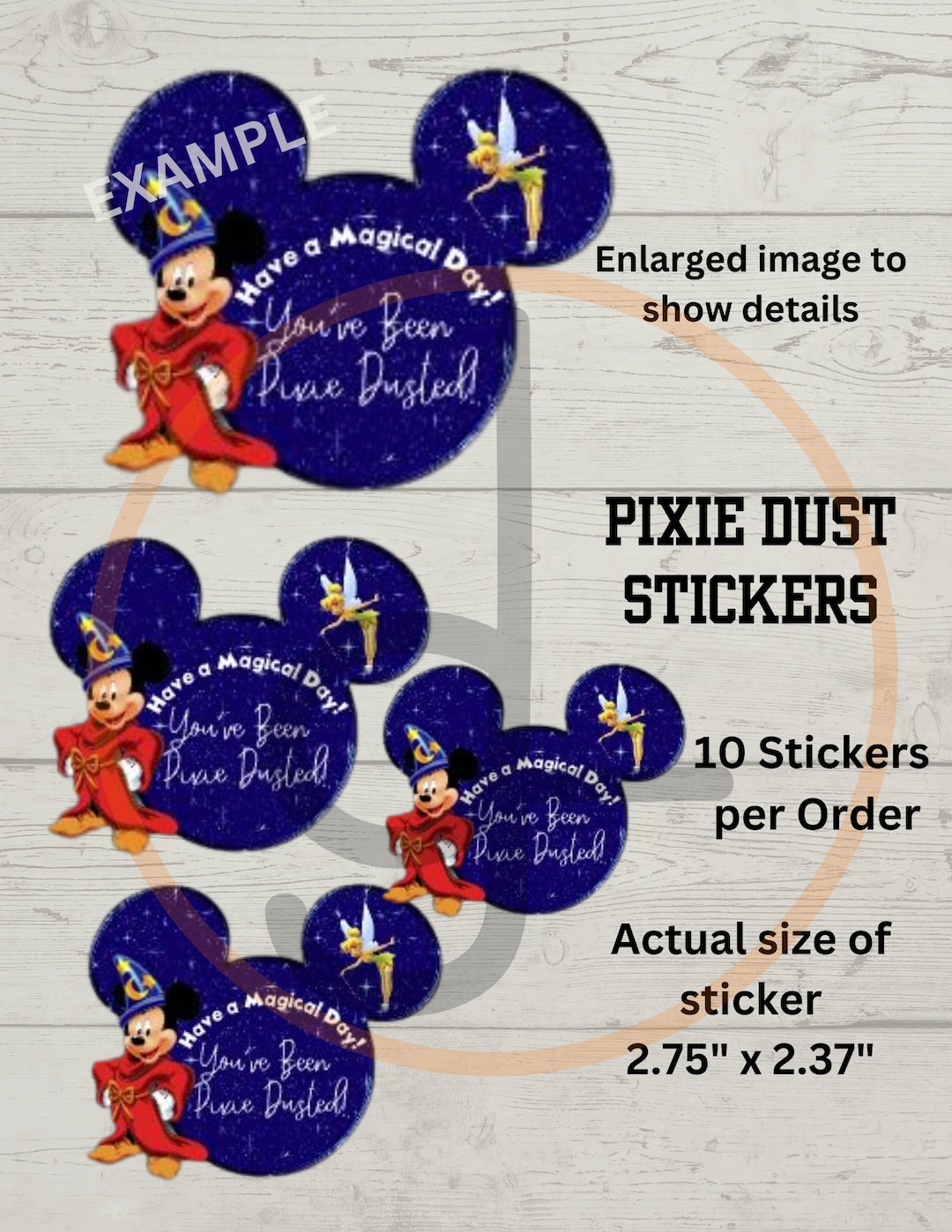 Pixie Dust Stickers Blue W/mickey - Etsy