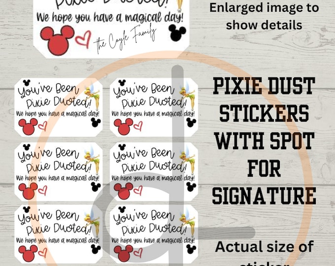 Pixie Dust Stickers With Space for Signature - Etsy
