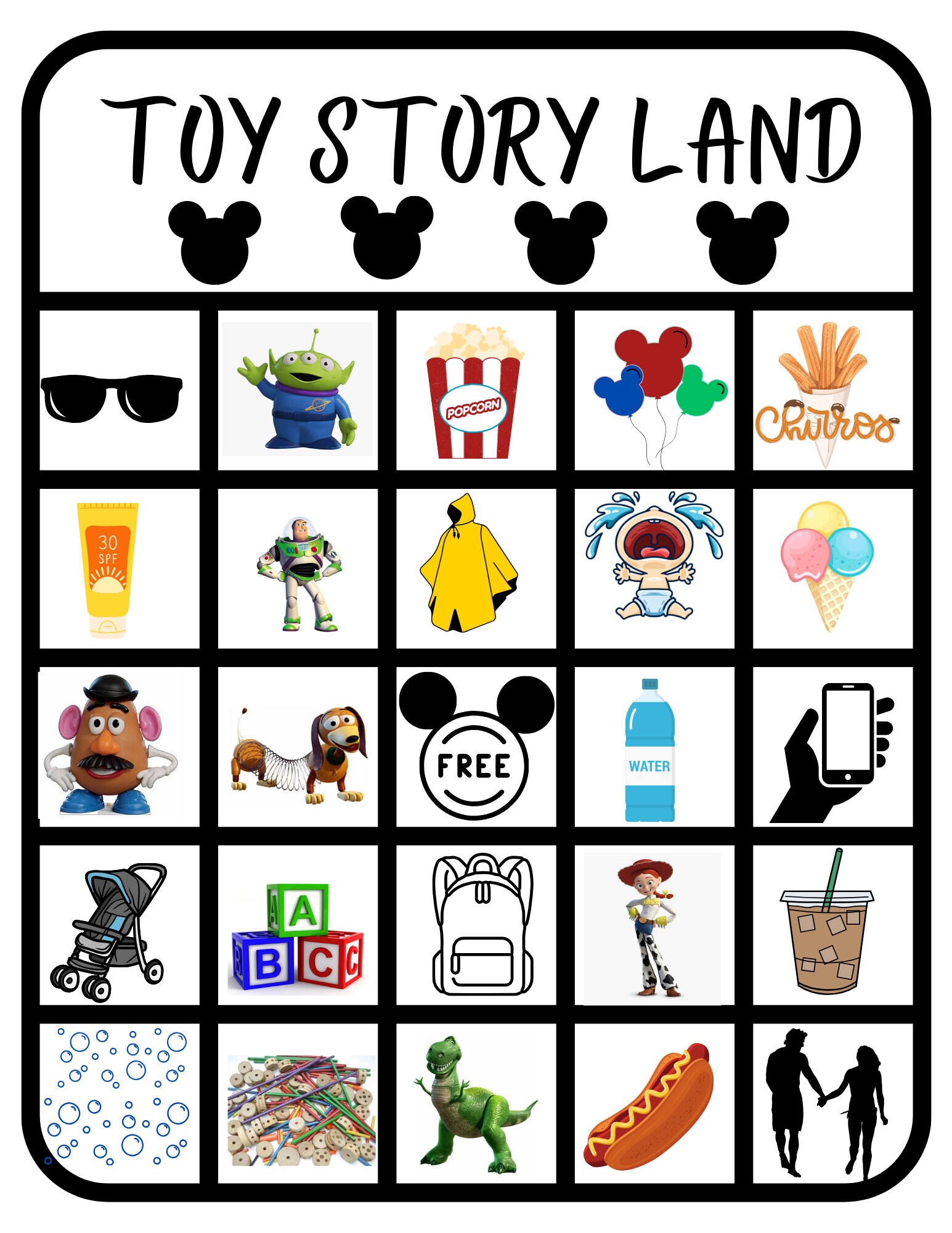 Toy Story Land Bingo - Etsy