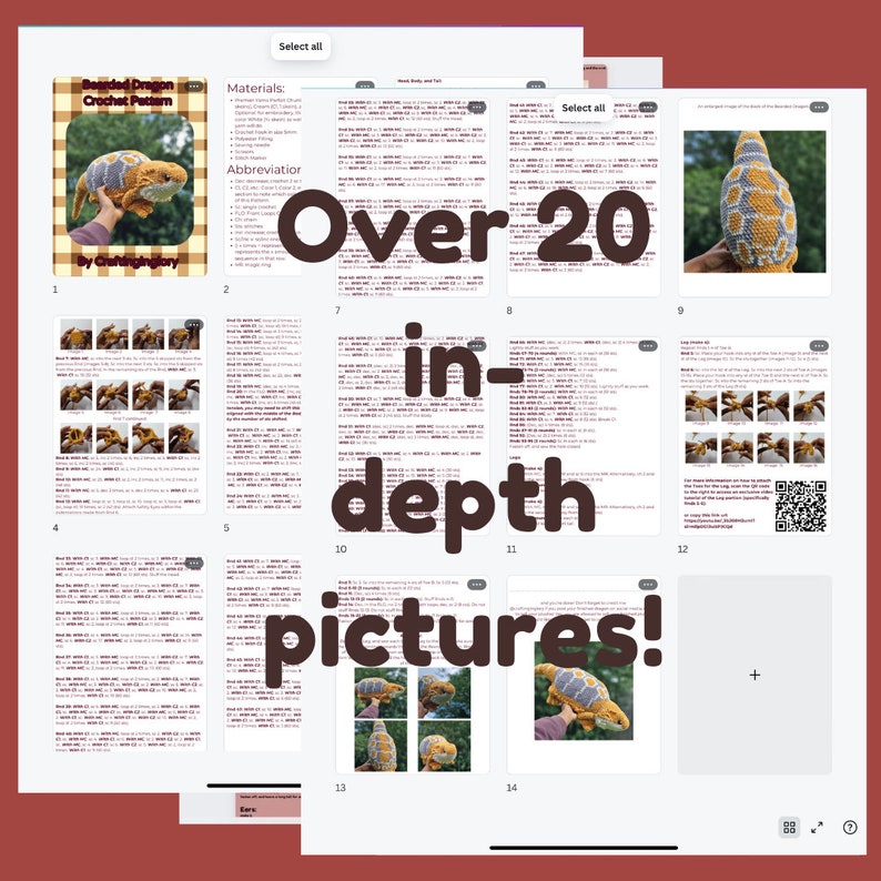 Pdf Pattern: Crochet Bearded Dragon Pattern - Etsy Canada