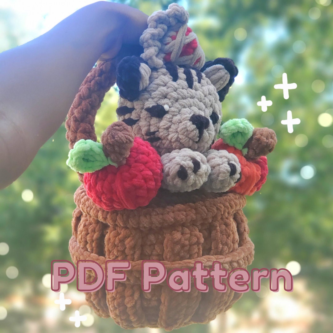 PDF Pattern: Crochet Kitty Apple Basket Plushie Pattern - Etsy
